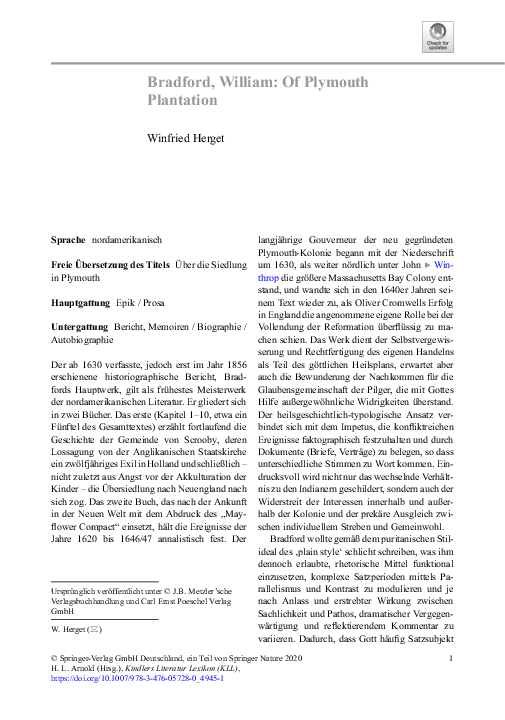 (PDF) Bradford, William: Of Plymouth Plantation