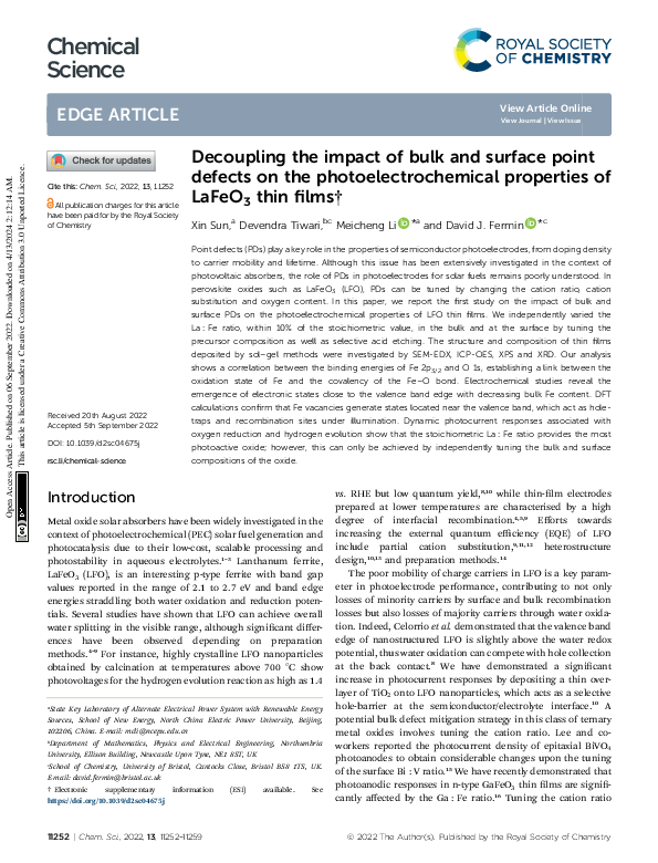(PDF) Decoupling the impact of bulk and surface point defects on the ...
