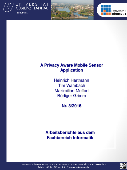 (PDF) A privacy aware mobile sensor application