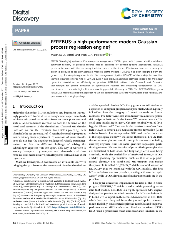 (PDF) FEREBUS: a high-performance modern Gaussian process regression engine