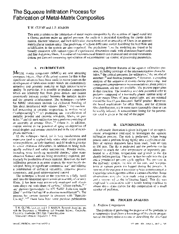 (PDF) The squeeze infiltration process for fabrication of metal-matrix ...