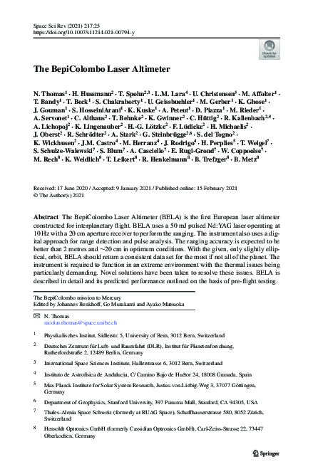 (PDF) The BepiColombo Laser Altimeter