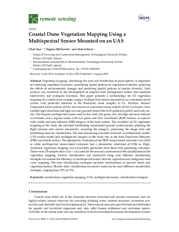 (PDF) Coastal Dune Vegetation Mapping Using a Multispectral Sensor Mounted on an UAS