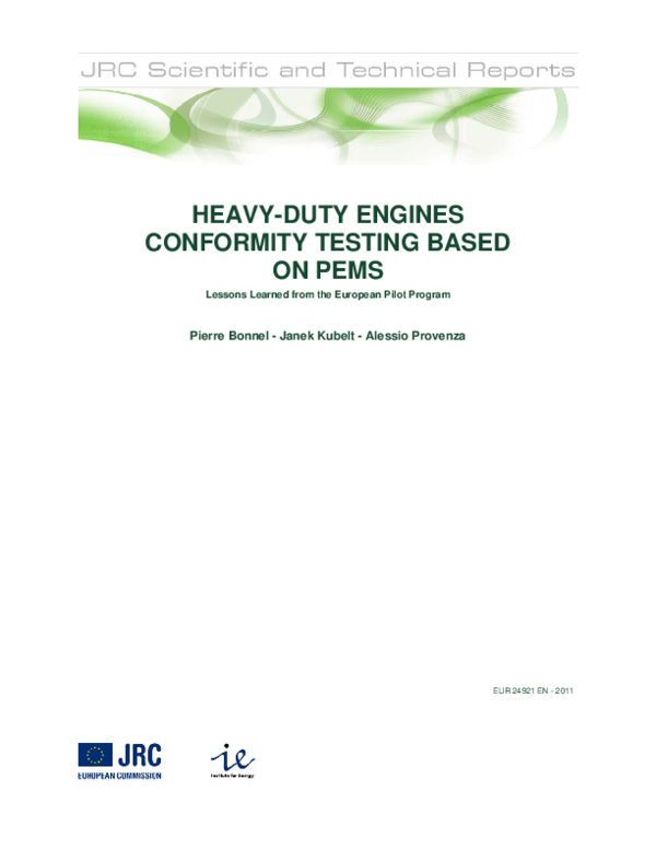 (PDF) Portable Emission Measurement System (PEMS) For Heavy Duty Diesel ...