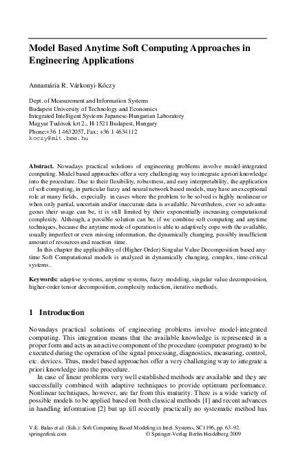 (PDF) Model Based Anytime Soft Computing Approaches in Engineering Applications