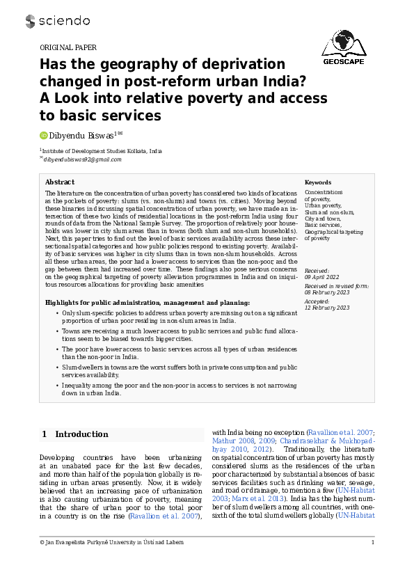 (PDF) Has the geography of deprivation changed in post-reform urban ...