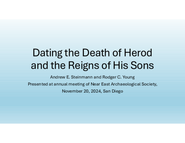(PDF) Dating the Death of Herod and the Reigns of His Sons: PowerPoint ...