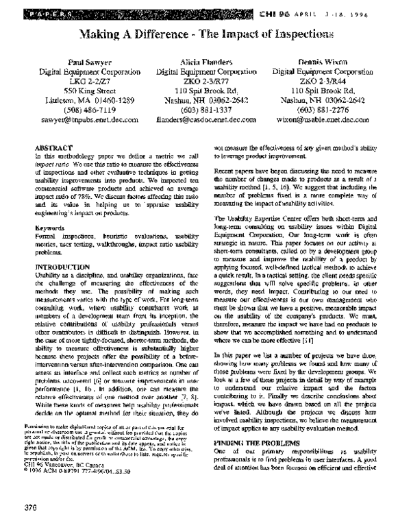 (PDF) Making a difference---the impact of inspections