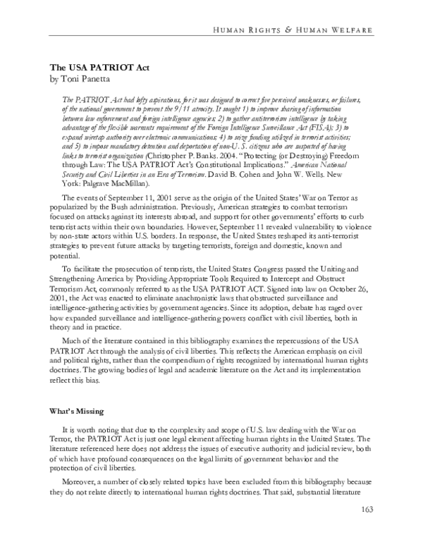 (PDF) The USA Patriot Act