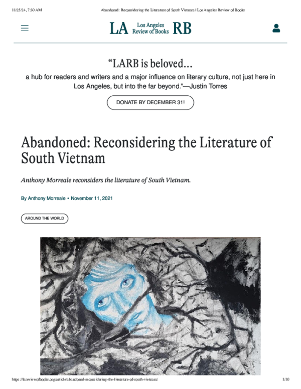 (PDF) Abandoned: Reconsidering the Literature of South Vietnam