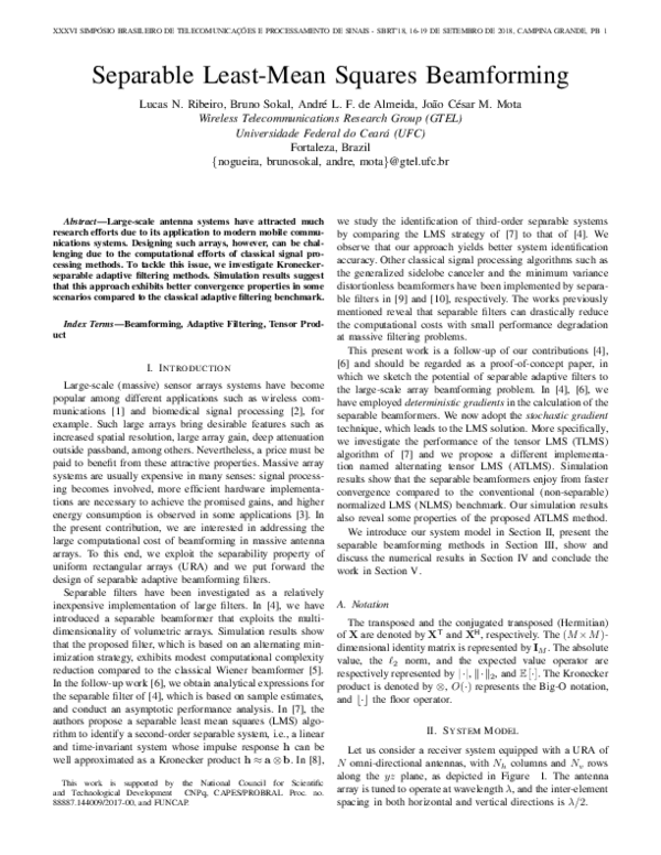 (PDF) Separable Least-Mean Squares Beamforming