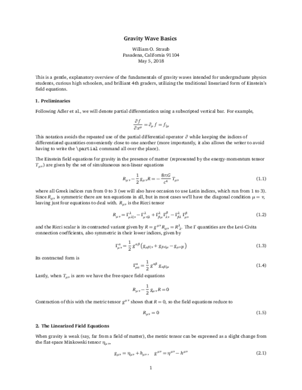 (PDF) Gravity Wave Basics