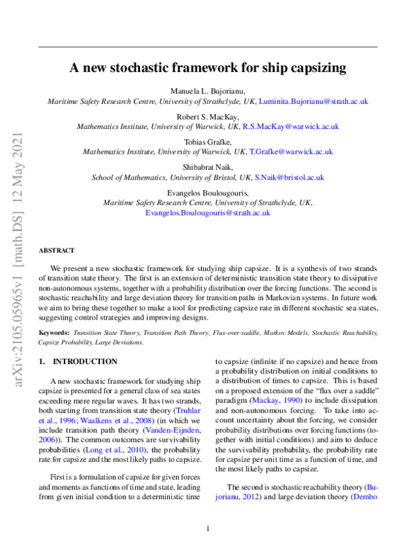 (PDF) A new stochastic framework for ship capsizing