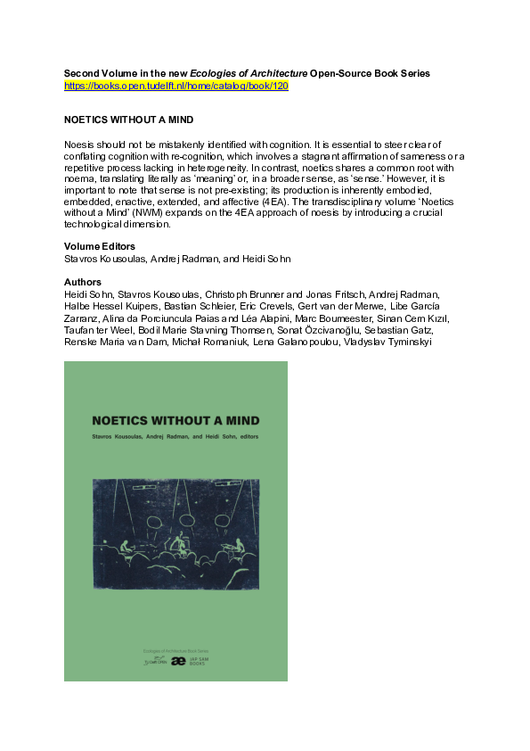 (PDF) Second Volume in the new Ecologies of Architecture Open-Source ...