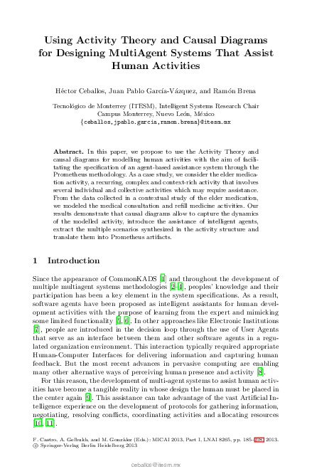 (PDF) Using Activity Theory and Causal Diagrams for Designing ...