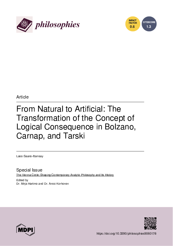 (PDF) From Natural to Artificial: The Transformation of the Concept of Logical Consequence in ...
