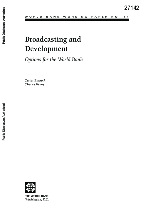 (PDF) Broadcasting and Development Options for the World Bank THE WORLD ...