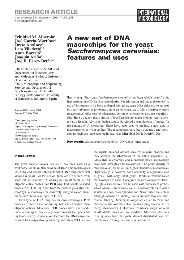 (PDF) Nuevos macrochips para el genoma completo de la levadura ...