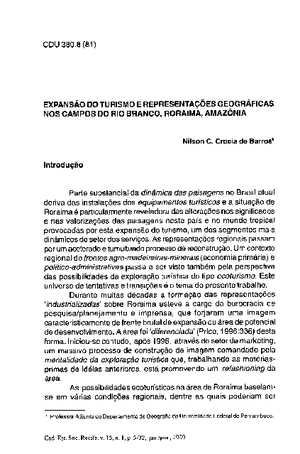 (PDF) Expansão do turismo e representações geográficas nos campos do ...
