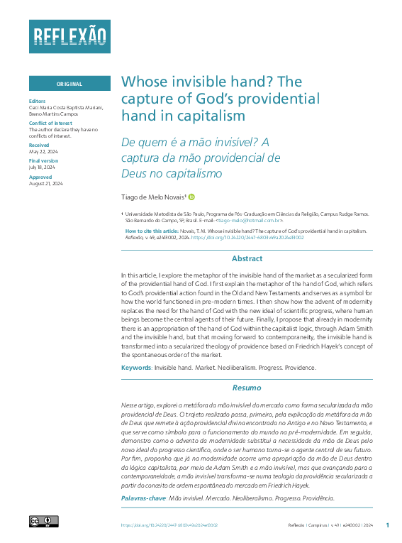 (PDF) Whose invisible hand? The capture of God’s providential hand in ...