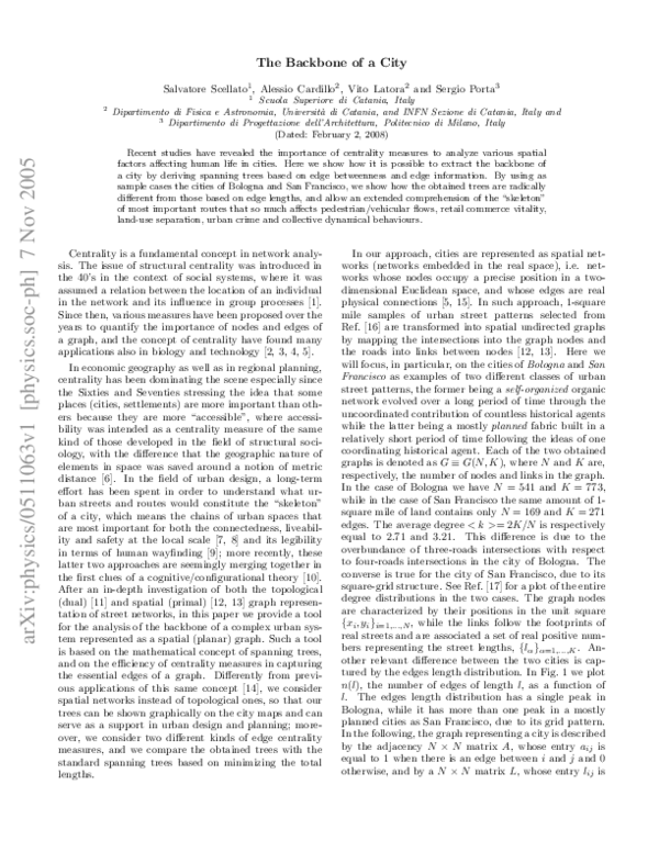 (PDF) The backbone of a city