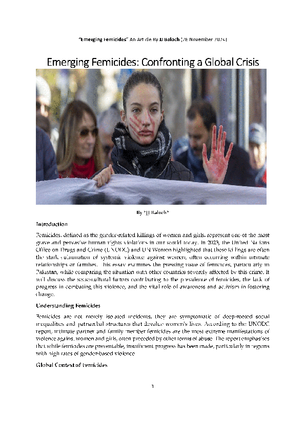 (PDF) Emerging Femicides: Confronting a Global Crisis
