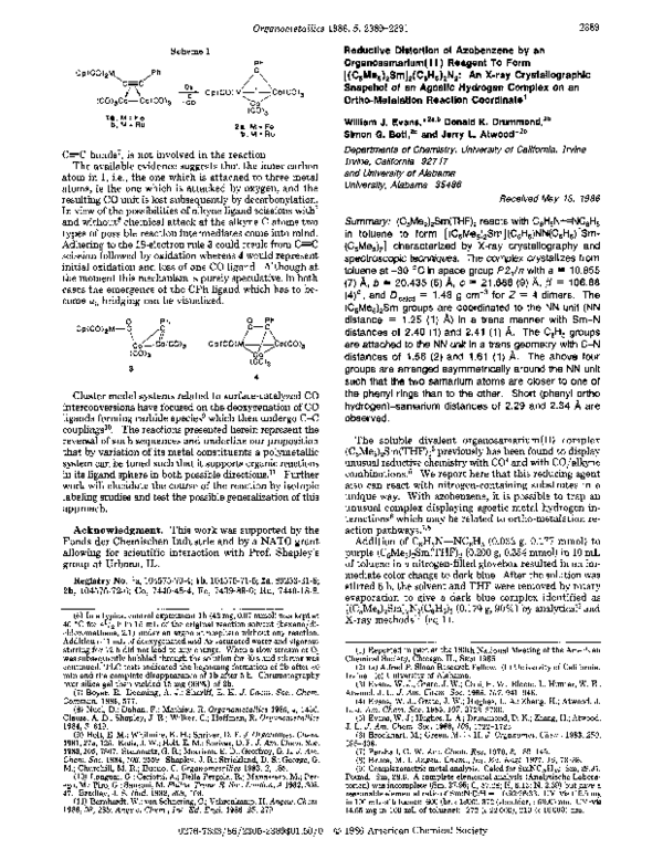 (PDF) Reductive distortion of azobenzene by an organosamarium(II ...