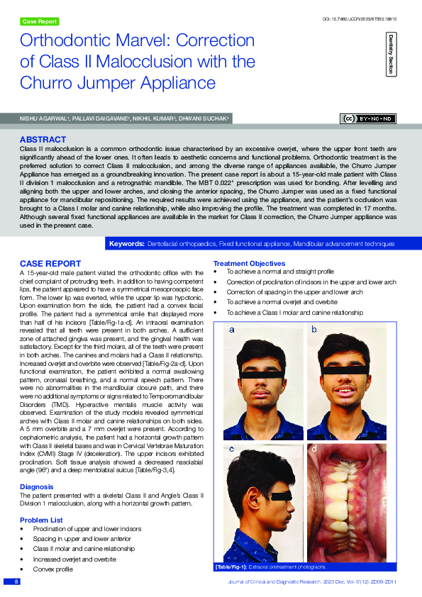 (PDF) Orthodontic Marvel: Correction of Class II Malocclusion with the ...
