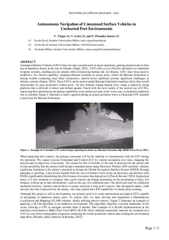 (PDF) Autonomous Navigation of Unmanned Surface Vehicles in Uncharted Port Environments