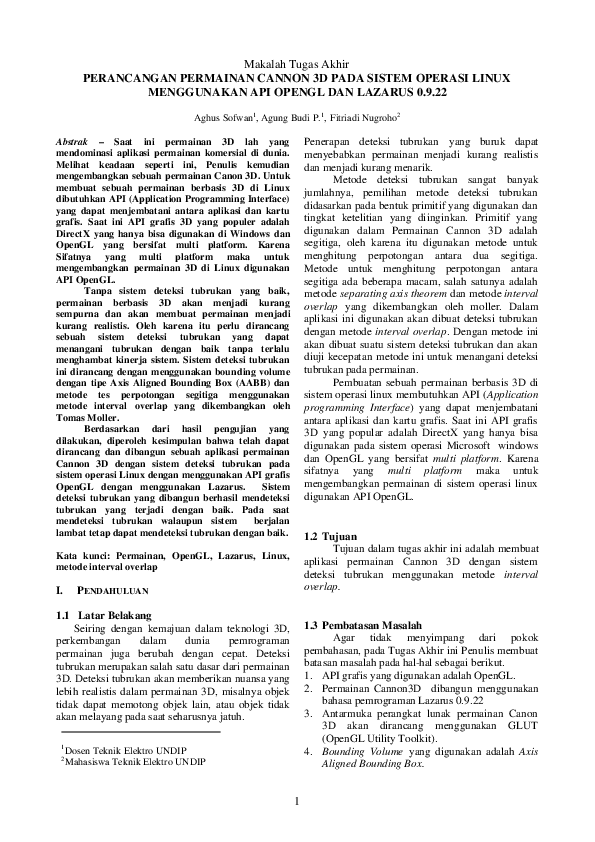 (PDF) Perancangan Permainan Cannon 3D Pada Sistem Operasi Linux ...