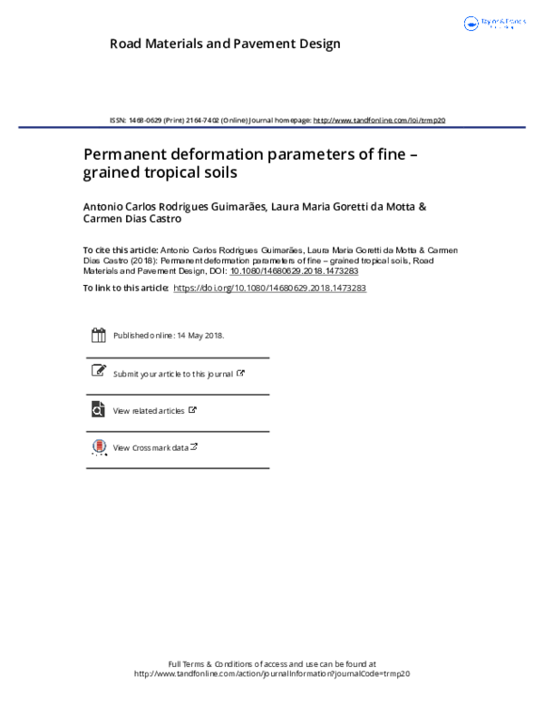 (PDF) Permanent deformation parameters of fine – grained tropical soils