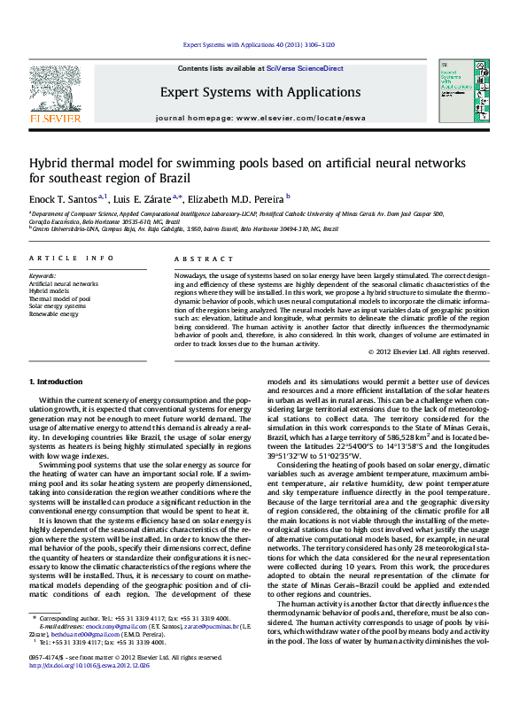 (PDF) Hybrid thermal model for swimming pools based on artificial neural networks for southeast ...