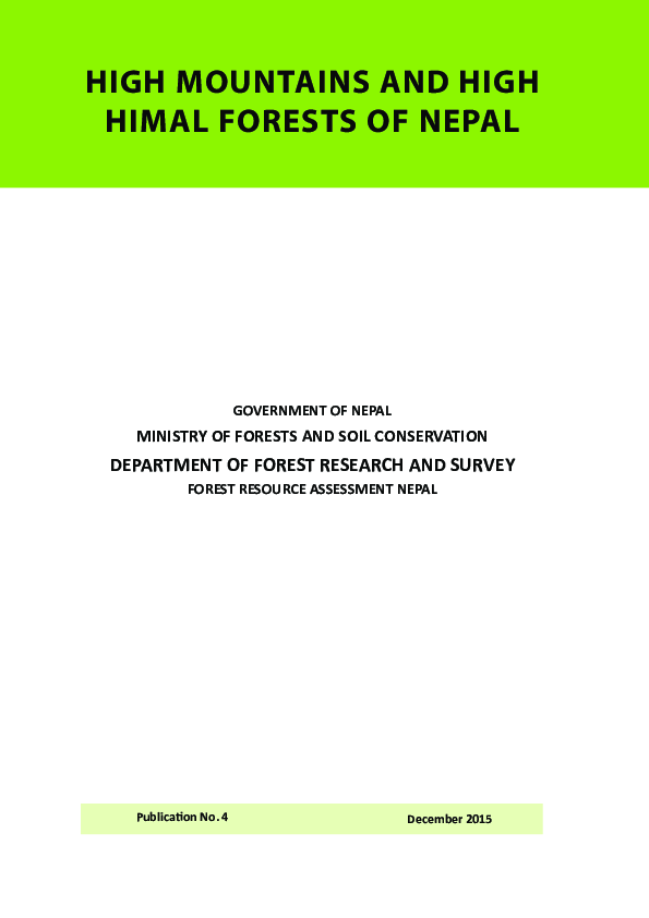 (PDF) Forest Biomass and Diversity in Nepal's High Himalayas