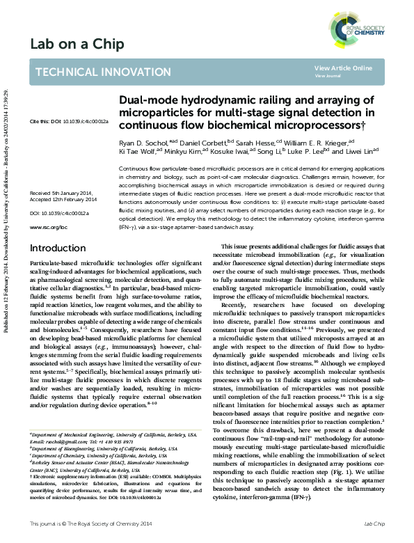 (PDF) Dual-mode hydrodynamic railing and arraying of microparticles for multi-stage signal ...