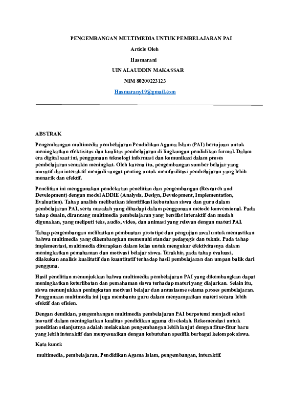 (PDF) PENGEMBANGAN MULTIMEDIA UNTUK PEMBELAJARAN PAI