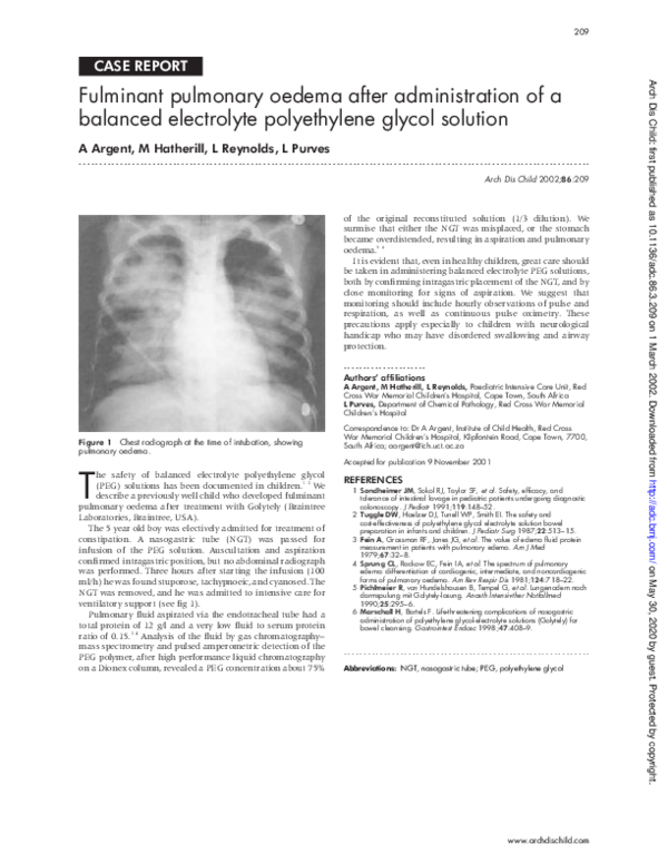 (PDF) Fulminant pulmonary oedema after administration of a balanced ...