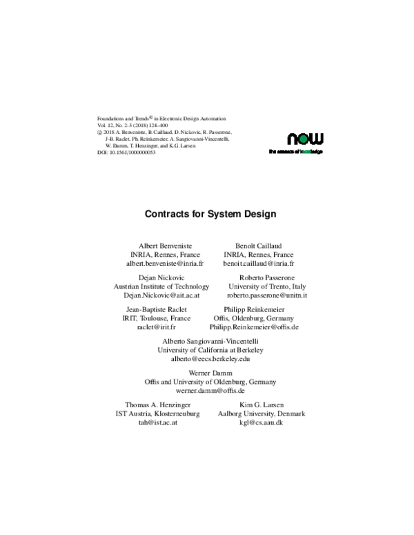 (PDF) Contracts for System Design