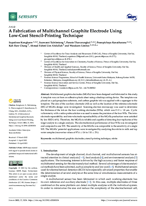 (PDF) A Fabrication of Multichannel Graphite Electrode Using Low-Cost ...