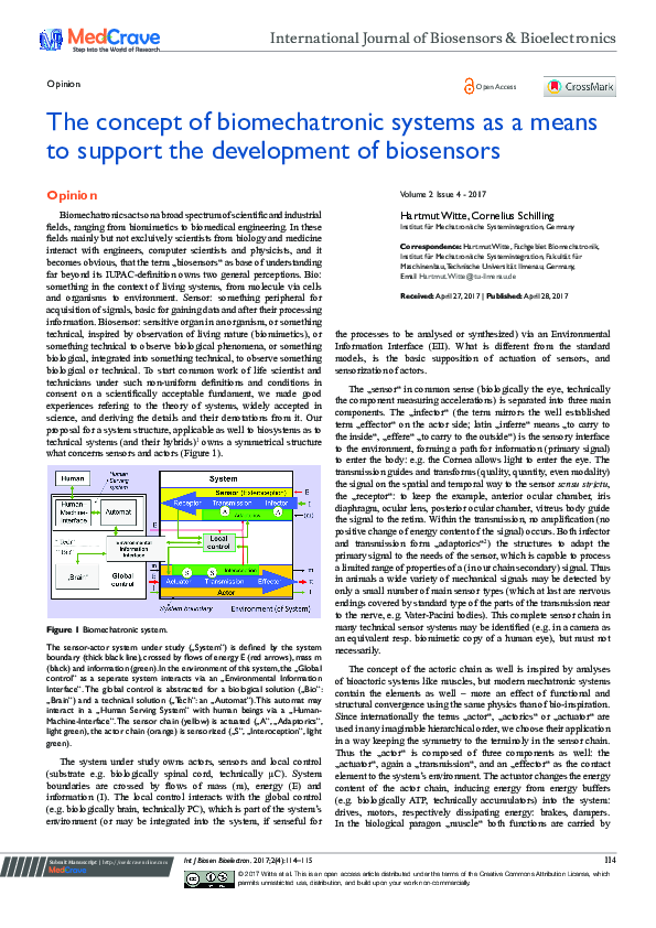 (PDF) The Concept of Biomechatronic Systems as a Means to Support the ...