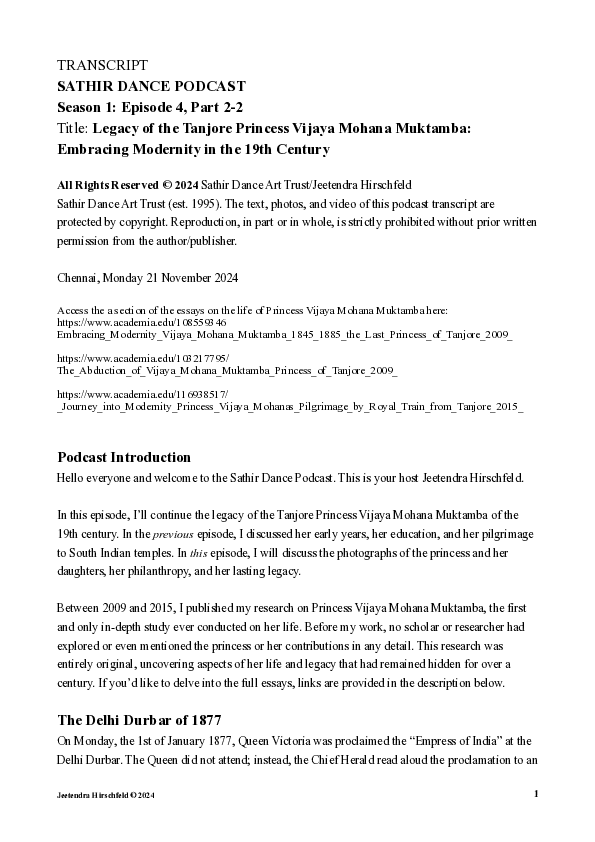 (PDF) Transcript Sathir Dance Podcast Ep 4, Part 2-2: Legacy of the ...