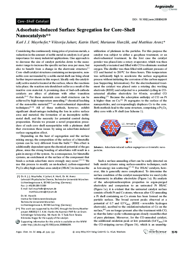 (PDF) Surface Segregation in Core–Shell Catalysts
