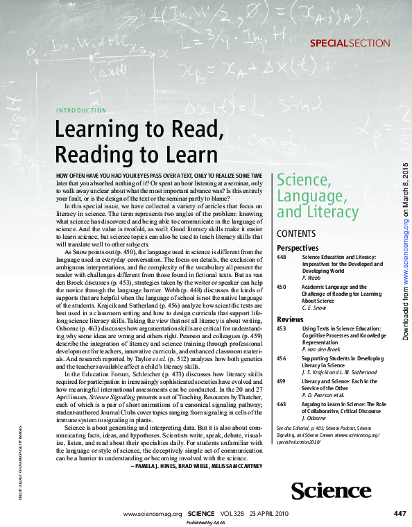 (PDF) Learning to read - reading to learn