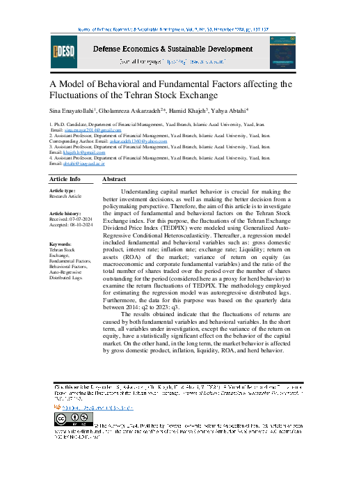 (PDF) A Model of Behavioral and Fundamental Factors affecting the ...