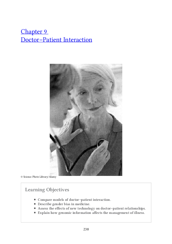 (PDF) Chapter 9 Doctor-Patient Interaction