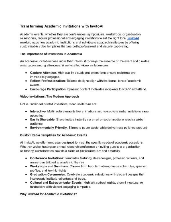 (PDF) Transforming Academic Invitations with InvitoAI