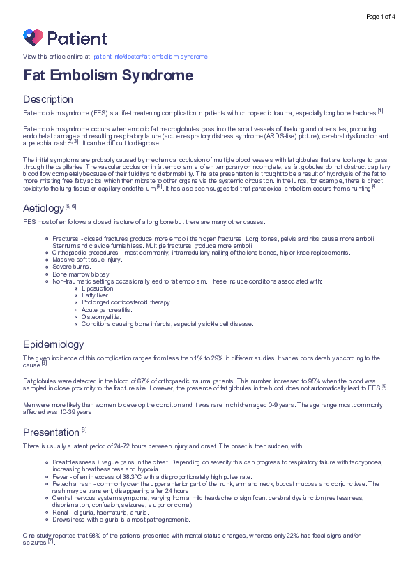 (PDF) Fat embolism syndrome