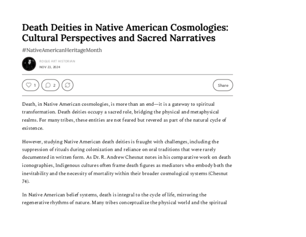 (PDF) Death Deities in Native American Cosmologies: Cultural ...