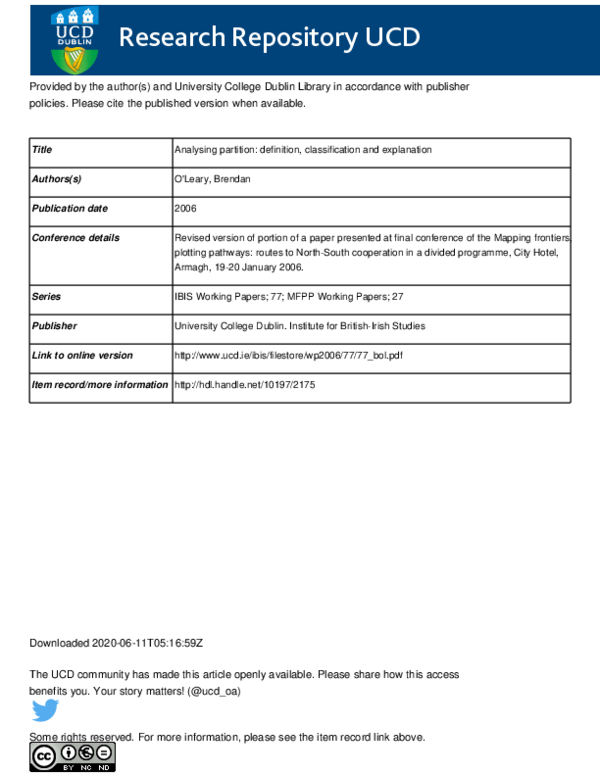 (PDF) Analysing partition: Definition, classification and explanation