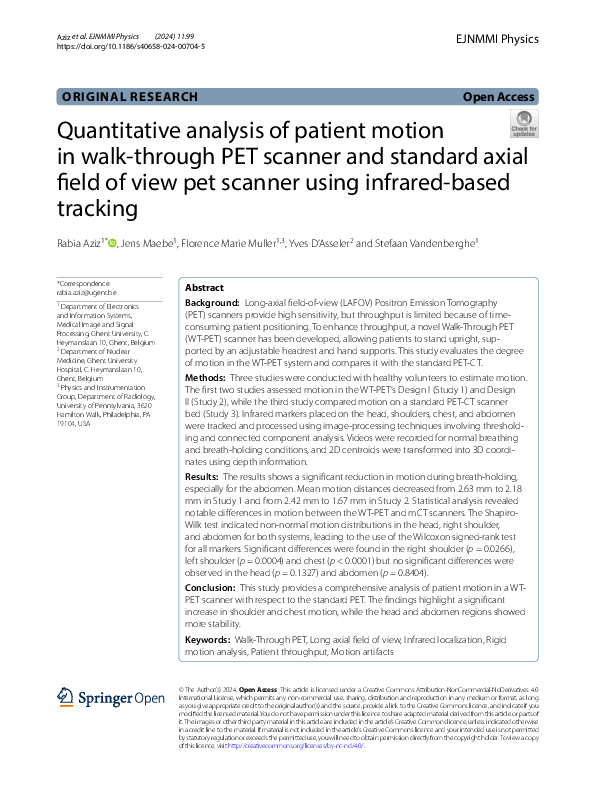 (PDF) Quantitative analysis of patient motion in walk-through PET scanner and standard axial ...