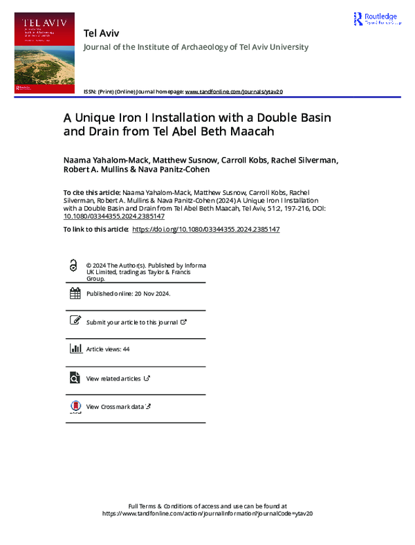 (PDF) A Unique Iron I Installation with a Double Basin and Drain from ...